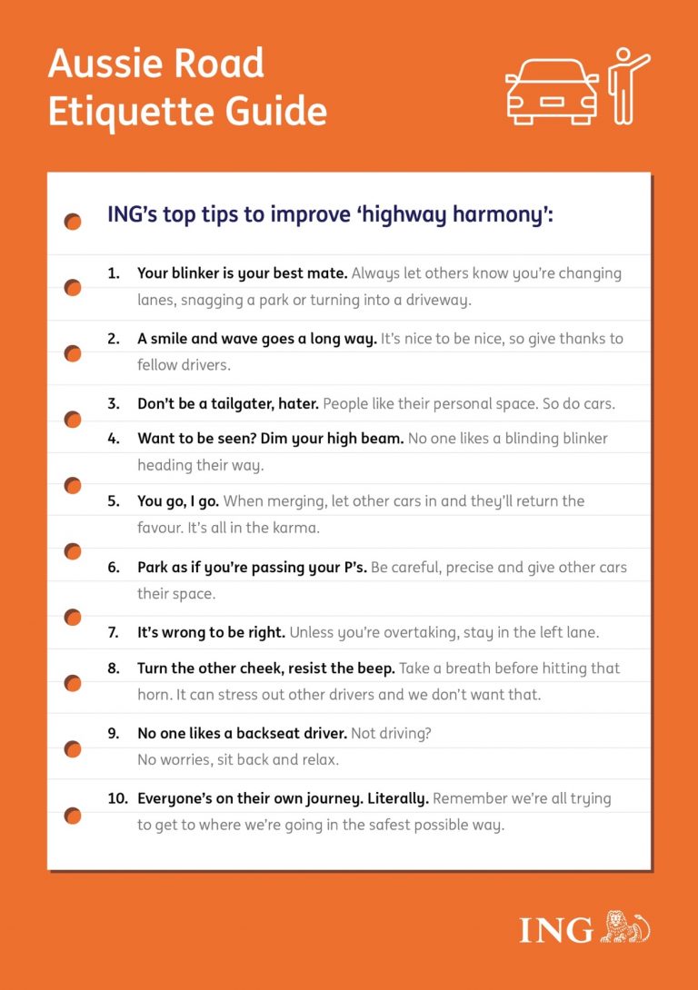 ING uncovers the road etiquette rules to improve highway harmony (media ...